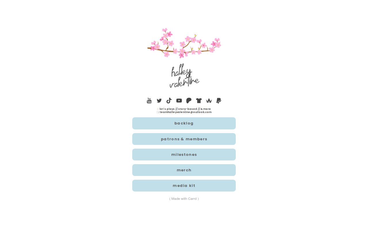 halleyvalentine's carrd